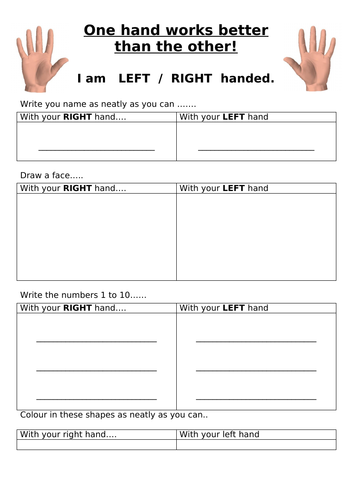 Science investigation - dominant hand investigation | Teaching Resources