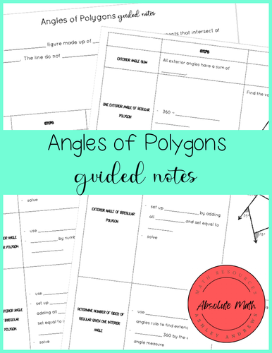 Angles of Polygons Guided Notes | Teaching Resources