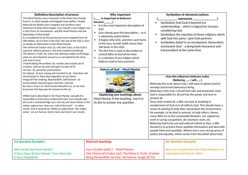 AQA GCSE (9-1) RS Spec A - Revision materials – Sikhism - Beliefs ... AQA GCSE (9-1) RS Spec A - Revision materials – Sikhism - Beliefs ...