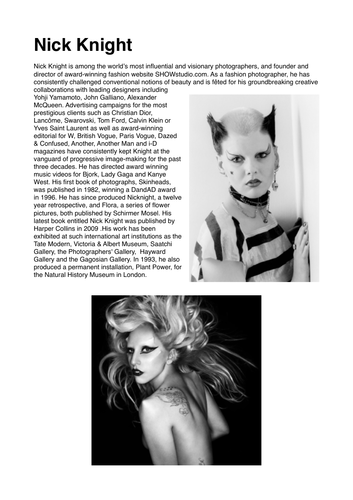 Photographer Factsheets / Research Pages | Teaching Resources