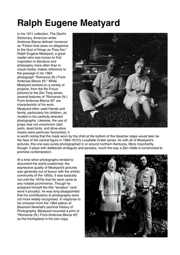 Photographer Factsheets / Research Pages | Teaching Resources