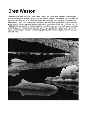 Photographer Factsheets / Research Pages | Teaching Resources