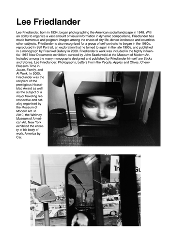 Photographer Factsheets / Research Pages | Teaching Resources