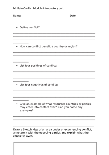 Geography Conflict Module | Teaching Resources