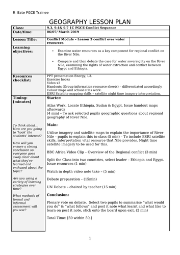 Geography Conflict Module | Teaching Resources