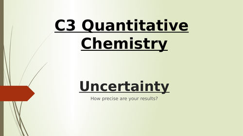 AQA GCSE 9-1 Chemistry and Trilogy Chemistry Uncertainty Calculations ...