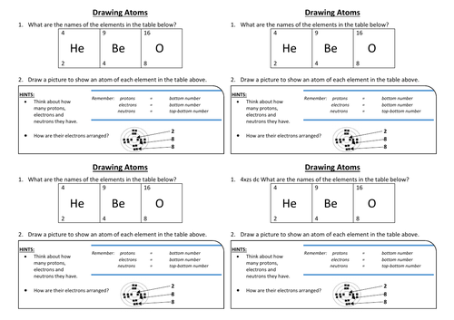 GCSE Chemistry Elements, Compounds and Atomic Structure Starters ...