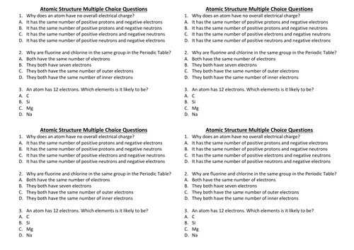 GCSE Chemistry Elements, Compounds and Atomic Structure Starters ...