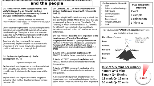 Health and the people AQA History GCSE knowledge organiser summary ...
