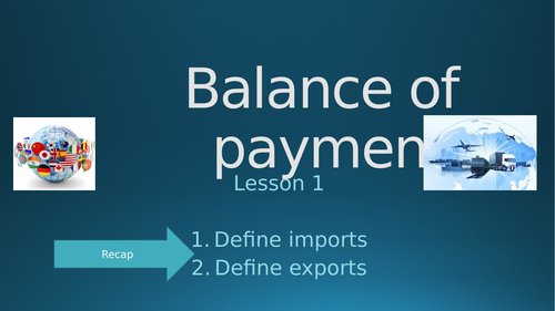 Balance of payments lesson | Teaching Resources