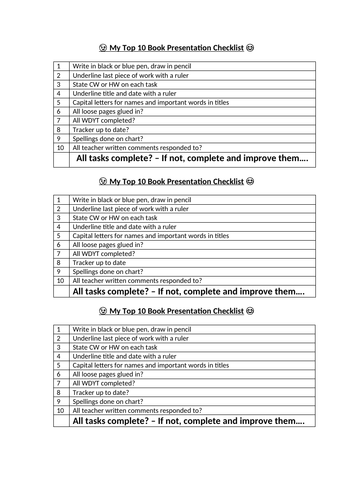 Book Presentation Checklist - Back to School | Teaching Resources