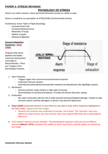 STRESS (Paper 3): Revision Notes | Teaching Resources