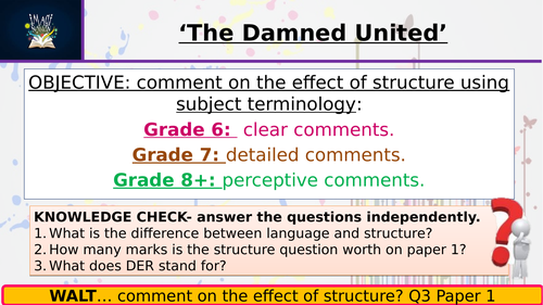 AQA English Language Paper 1- Structure | Teaching Resources
