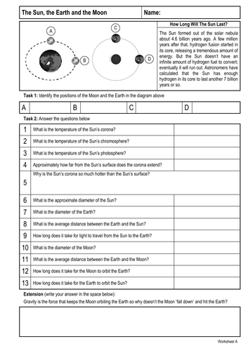 The Sun, the Earth and the Moon | Teaching Resources