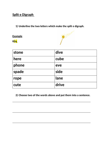 Phonics Split e PowerPoint and Worksheets KS1 Year 1 and 2 | Teaching ...