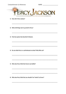 Percy Jackson - Comprehension | Teaching Resources