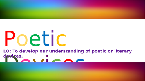 16 Poetic Devices covered KS3 / KS4 | Teaching Resources