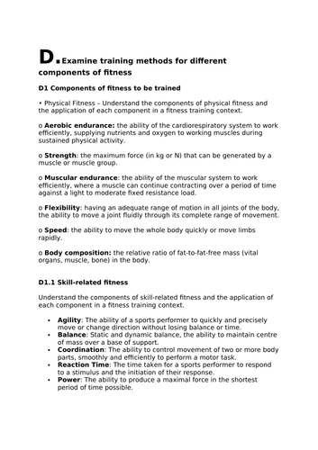 Unit 2 Fitness Training and Programming: D | Teaching Resources Unit 2 Fitness Training and Programming: D | Teaching Resources