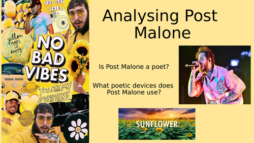Analysing poetry and poetic devices - Post Malone 'Sunflower ...