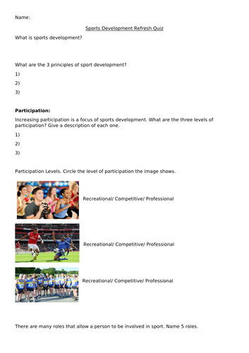 Unit 19 Development and Provision of Sports and Physical Activity: A ...