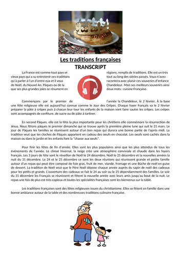 French Traditions & Festivals - Listening MP3 & Transcript | Teaching ...