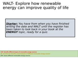 Non-Renewable and Renewable Energy quiz | Teaching Resources