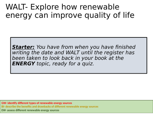 Non-Renewable and Renewable Energy quiz | Teaching Resources