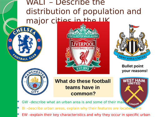 Distribution of UK urban areas | Teaching Resources
