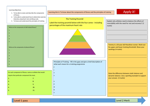 Btec PE Unit 1 exam differentiated learning map | Teaching Resources