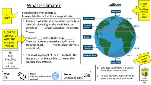 Geography - EAL Lesson Sheets - Climate Factors - EAL Resources 3/8 ...