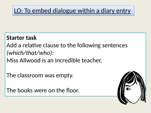 WONDER by RJ Palacio. FIRST PERSON NARRATIVE SOW . To embed dialogue ...