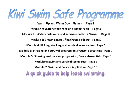 Swimming progressions and lessons | Teaching Resources