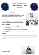 AQA A Level PE - Personality by hannahlcurrell | Teaching Resources