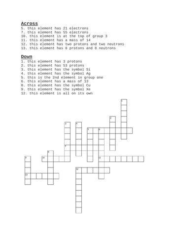 Science Crosswords | Teaching Resources
