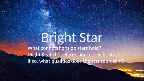 Bright Star by John Keats | Teaching Resources