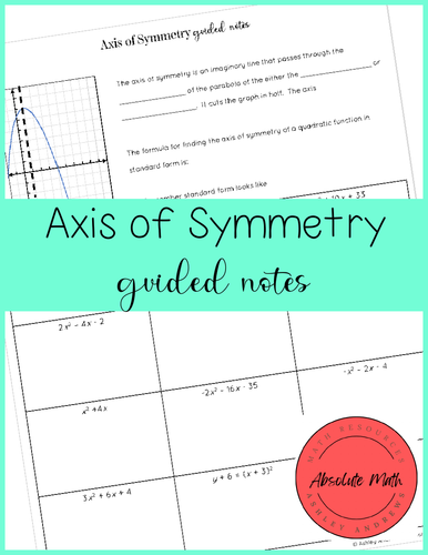 Axis of Symmetry Guided Notes | Teaching Resources