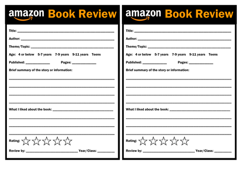 Amazon-Style Book Review Template | Teaching Resources