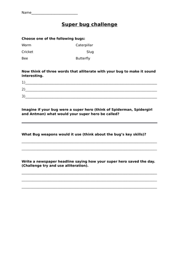 Creative writing lesson - Super bugs KS3 | Teaching Resources