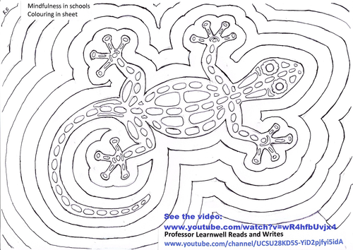 Mindfulness in school curriculum colouring in sheet relaxation Pause ...