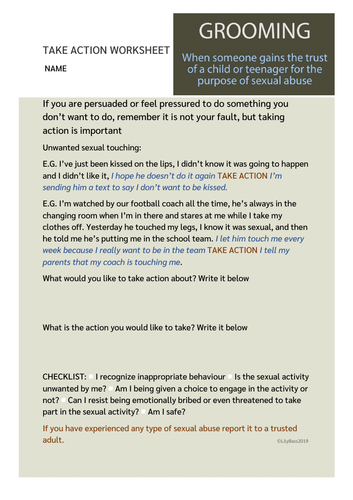 Grooming and Sexual Abuse Worksheets (UK) | Teaching Resources
