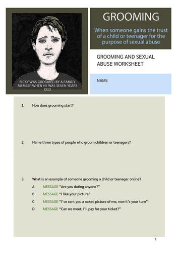 Grooming and Sexual Abuse Worksheets (UK) | Teaching Resources