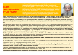 THREE QUESTIONS BY LEO TOLSTOY - PROSE COMPREHENSION : LESSON ...