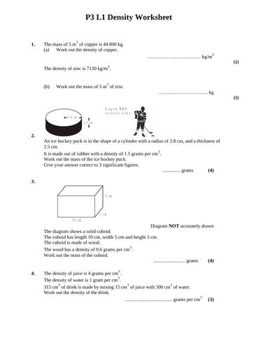 GCSE lesson on density RPA | Teaching Resources