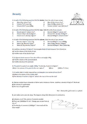 GCSE lesson on density RPA | Teaching Resources