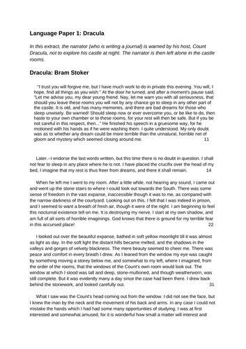 Edexcel English Language Paper 1 - Dracula | Teaching Resources