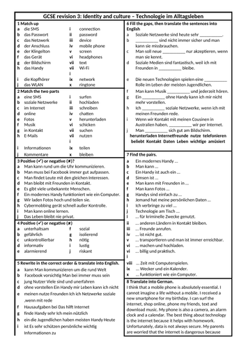 GCSE KS4 German vocabulary revision - all topics - 16 worksheets ...