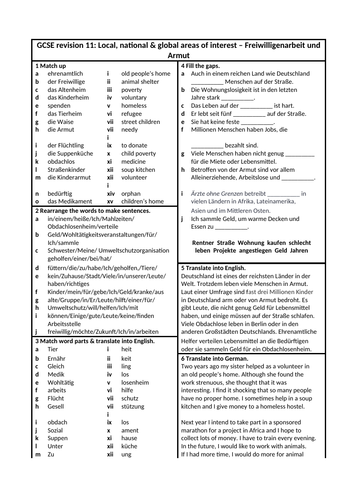 GCSE KS4 German vocabulary revision - all topics - 16 worksheets ...