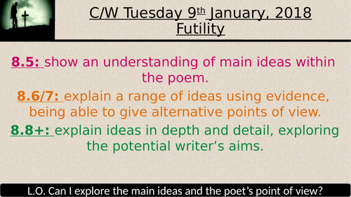 KS3 War Poetry- Futility | Teaching Resources