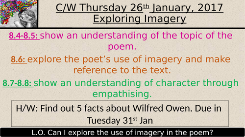 KS3 War Poetry- Dulce Imagery | Teaching Resources