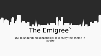 GCSE: 'The Emigree' poem, Carol Rumens | Teaching Resources